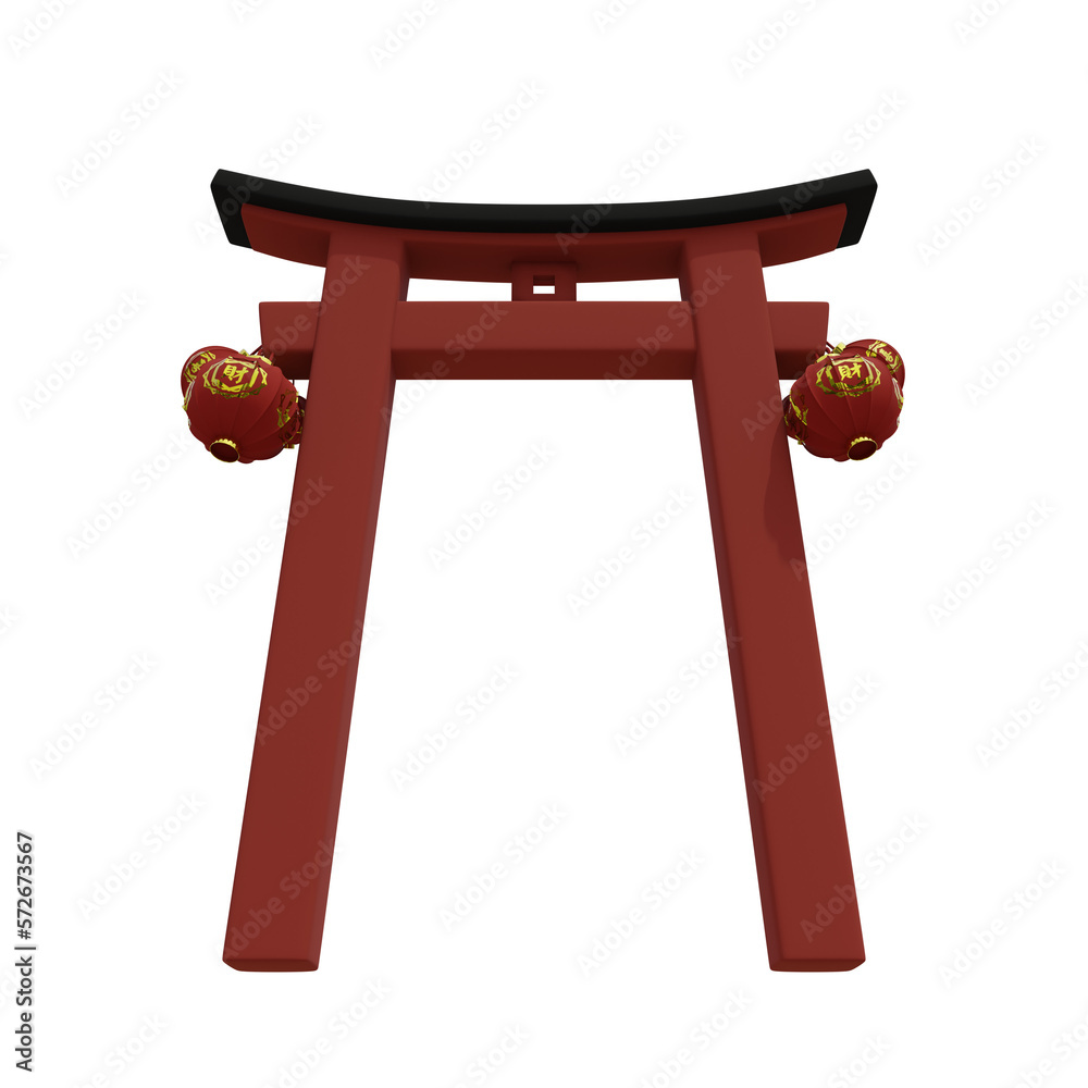 Chinese Gate 3D illustration, icon, View Render, HD, Premium Quality ...