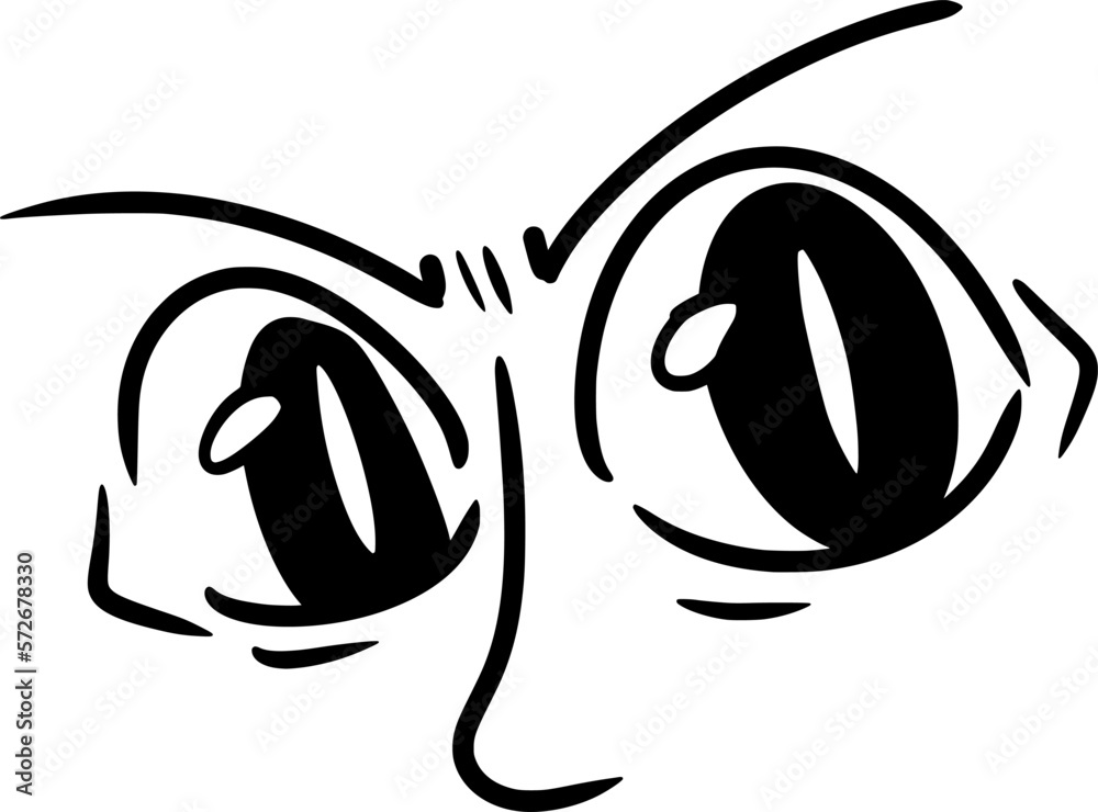 Vector drawing of human eyes with noses and eyebrows.Emotional ...
