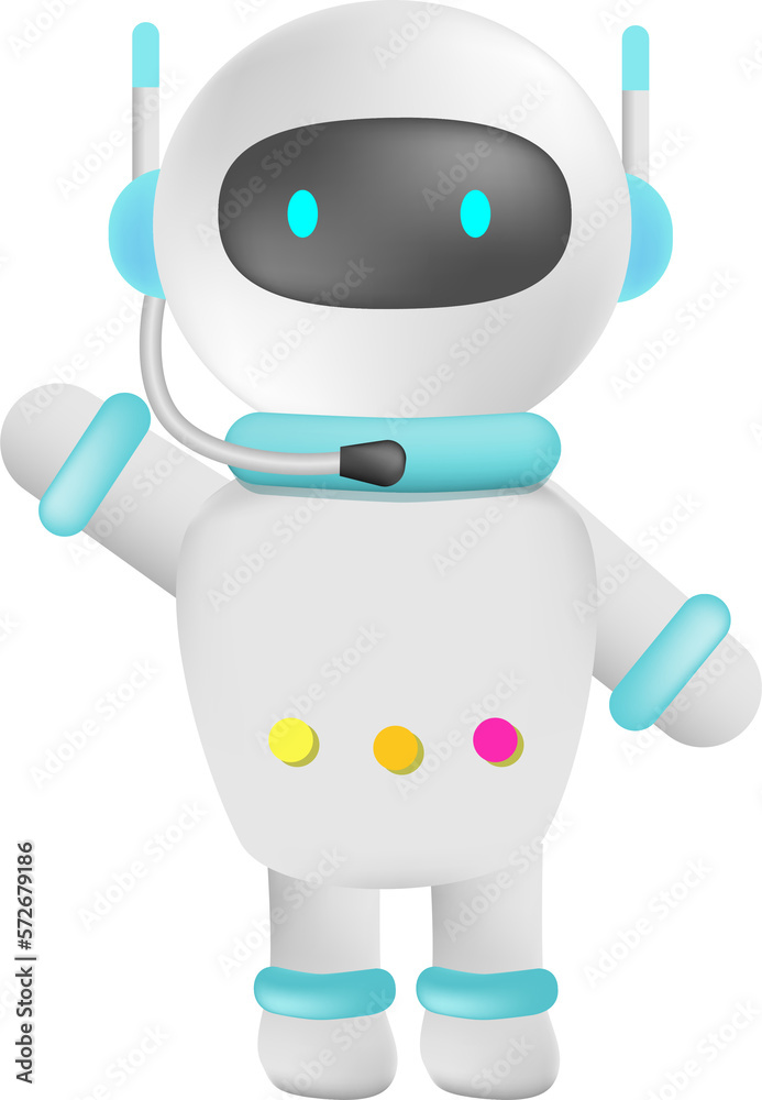 AI chat bot cute character with headphone chatting with human ...