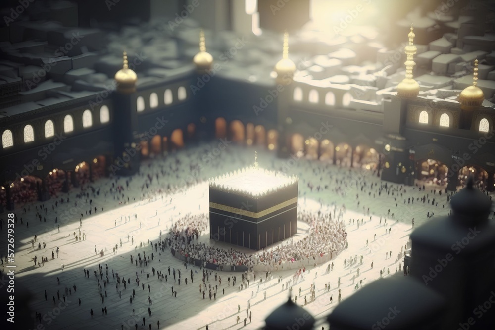 Crowd of Muslims in the Kaaba Mecca, Generative AI Иллюстрация Stock ...