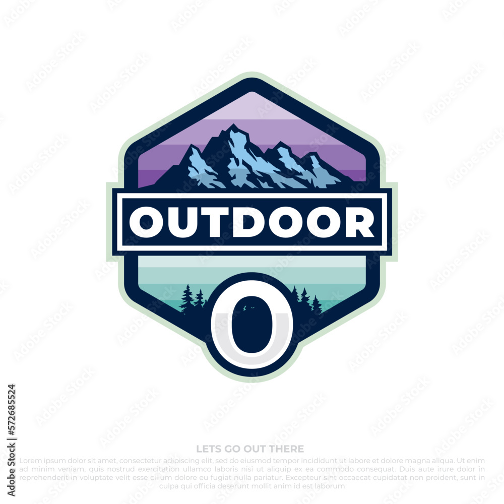 mountain travel emblems. Camping outdoor adventure emblems, badges and ...