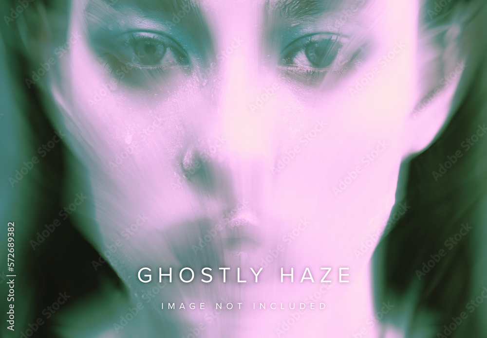 Ghostly Haze Photo Effect Mockup Stock Template | Adobe Stock
