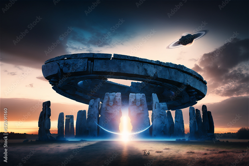 Stonehenge complex as a power source used by alien ships Stock ...