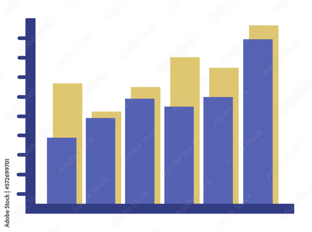business graph chart on white, illustration of data and business charts ...