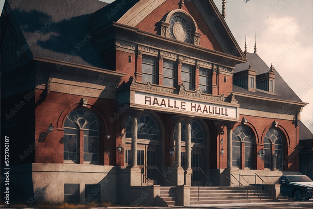 Beautiful building in retro style. The main entrance to the ...