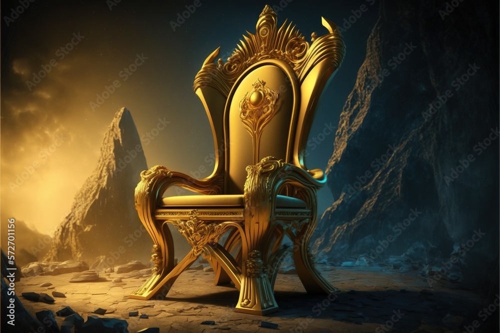 Throne of gems for the king of the kingdom. Luxurious furniture, symbol ...