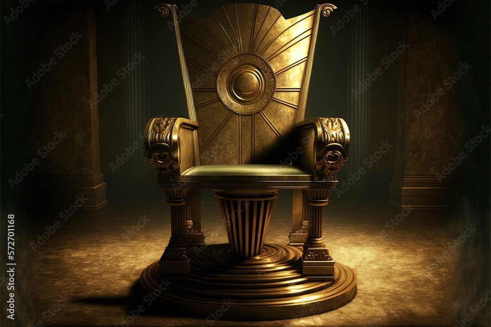 Throne of gems for the king of the kingdom. Luxurious furniture, symbol ...