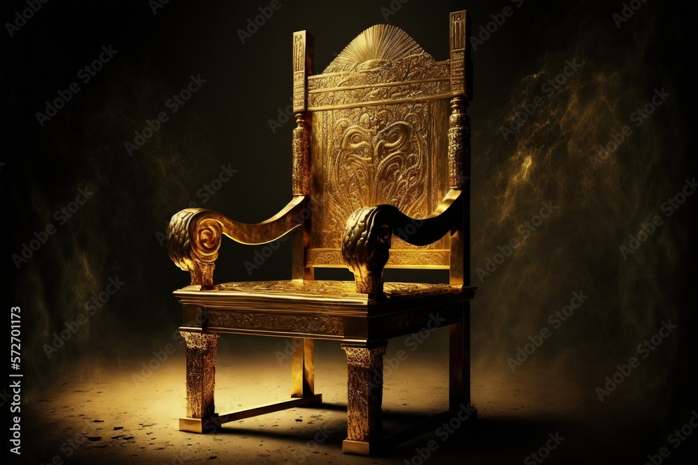 Throne of gems for the king of the kingdom. Luxurious furniture, symbol ...