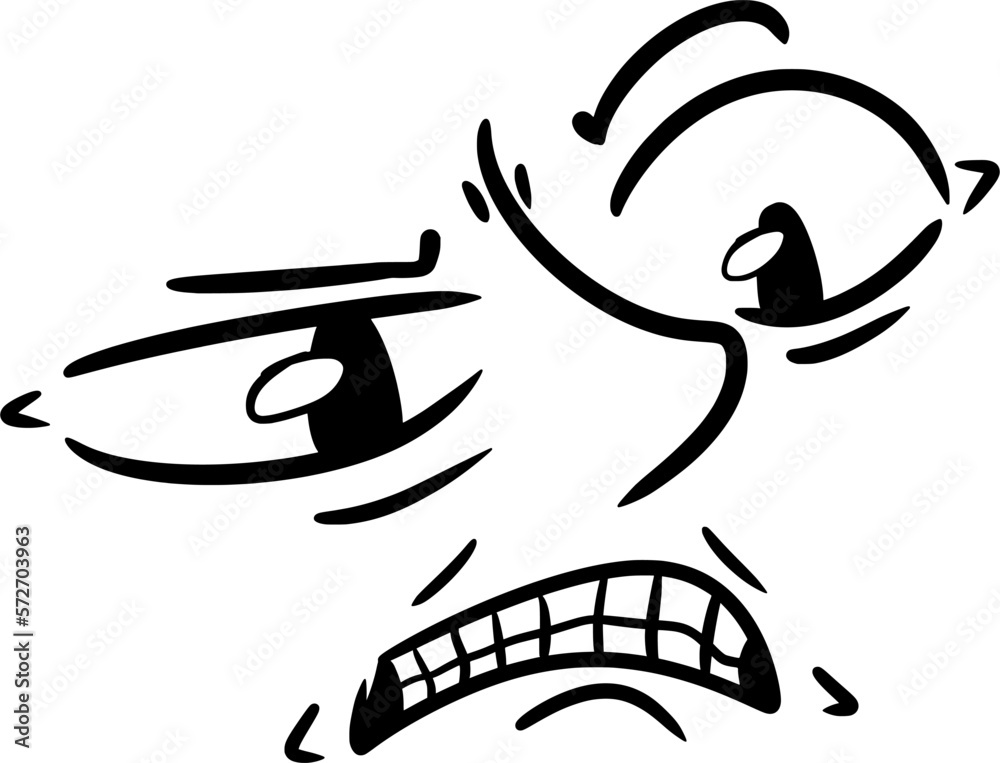 Vector drawing of human eyes with noses and eyebrows.Emotional ...