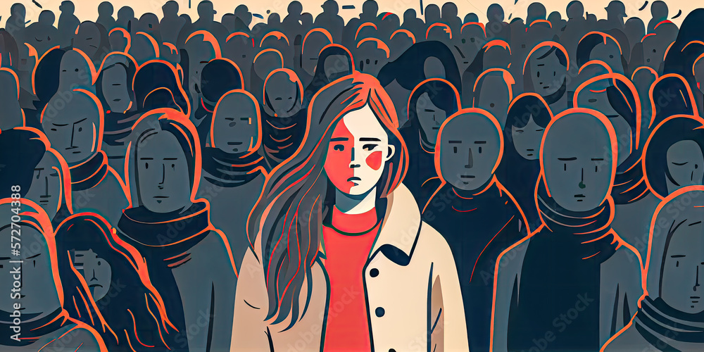 Sad woman, excluded, depression, loneliness, concept Feelings, emotions ...