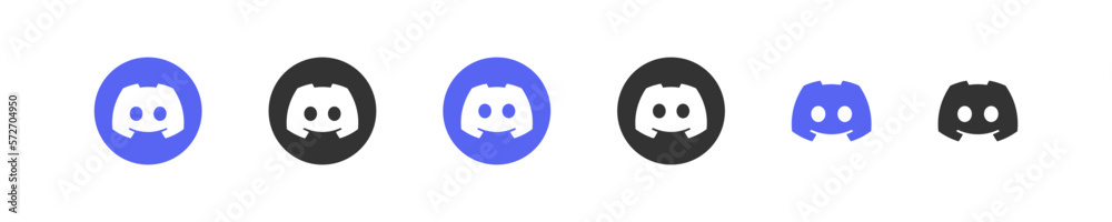 Discord app logo. Discord social media logotype icon. Messenger circle ...