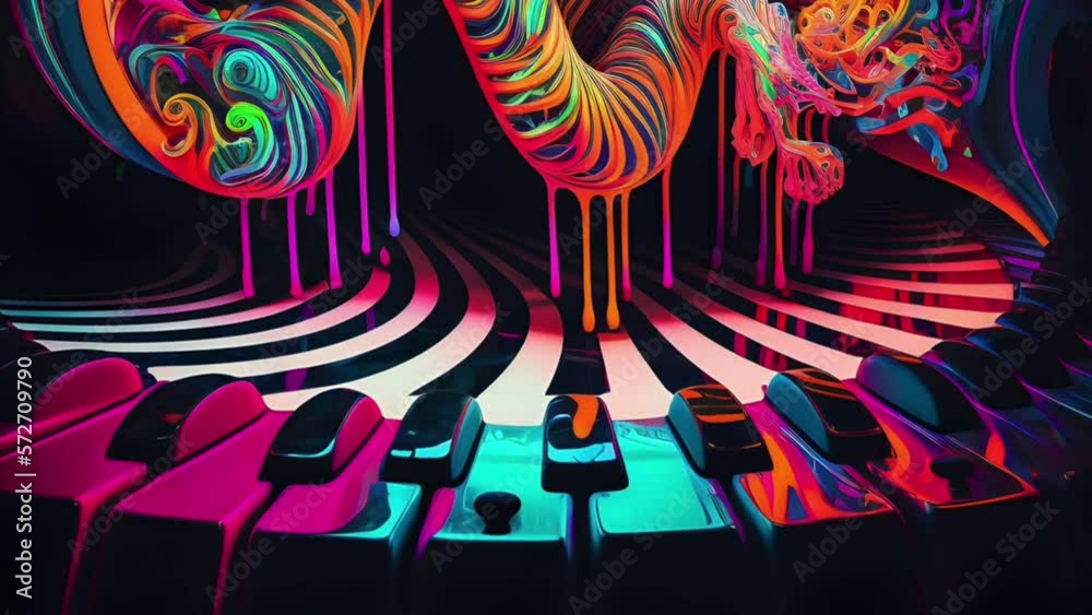 Piano keys in multi colors show synesthesia, seeing colors with sound ...