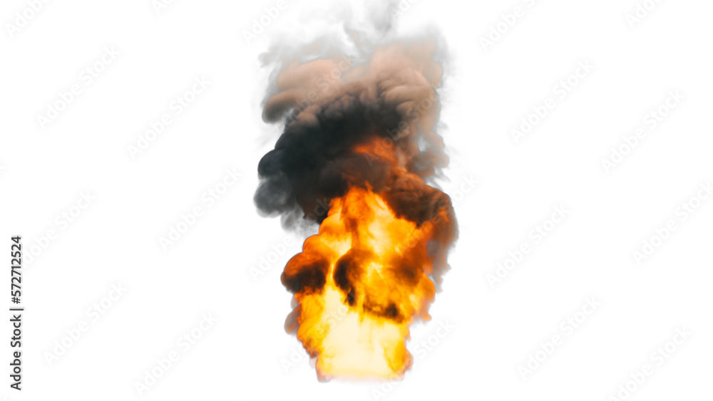 an animation on fire on a white background. fire in 3d. a ground fire ...