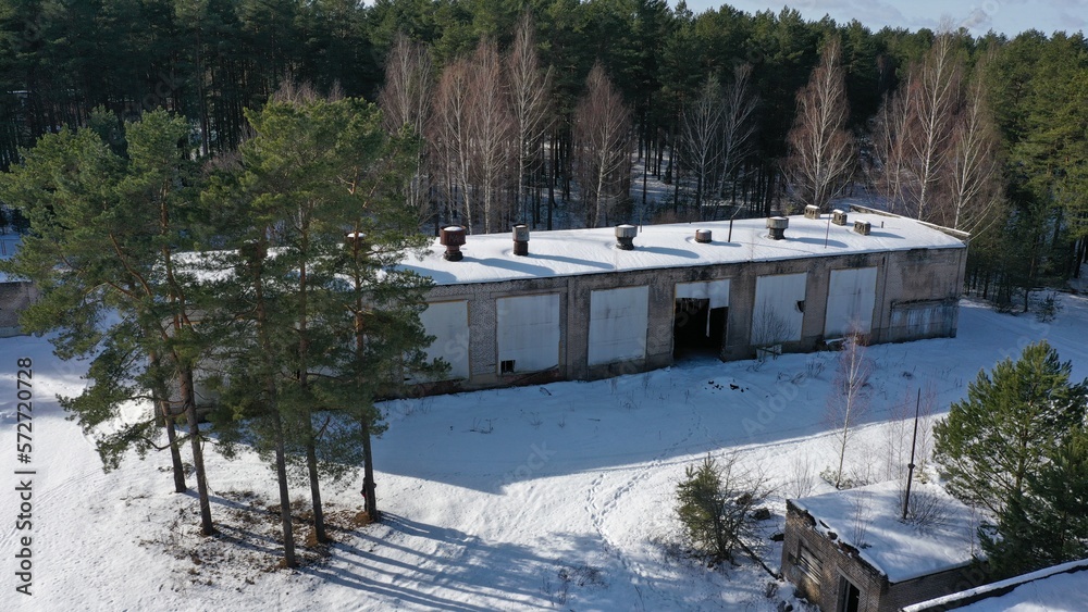 Abandoned building for the storage of military equipment of the former ...