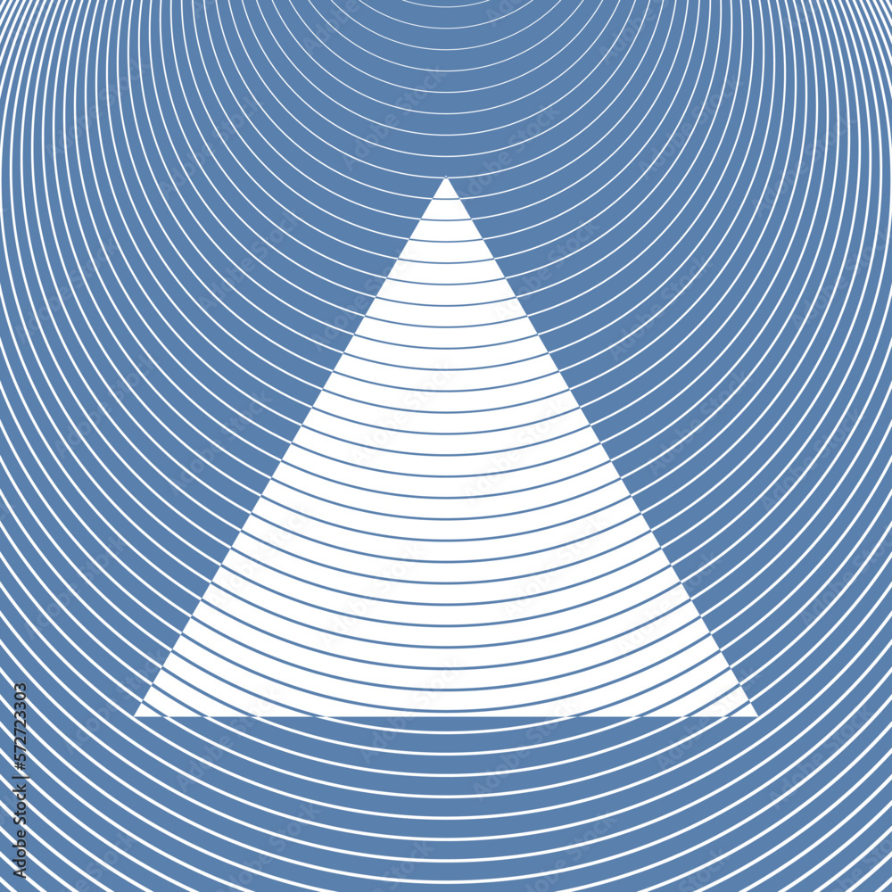 Triangle of curve lines blue and white background vector design. Wave ...