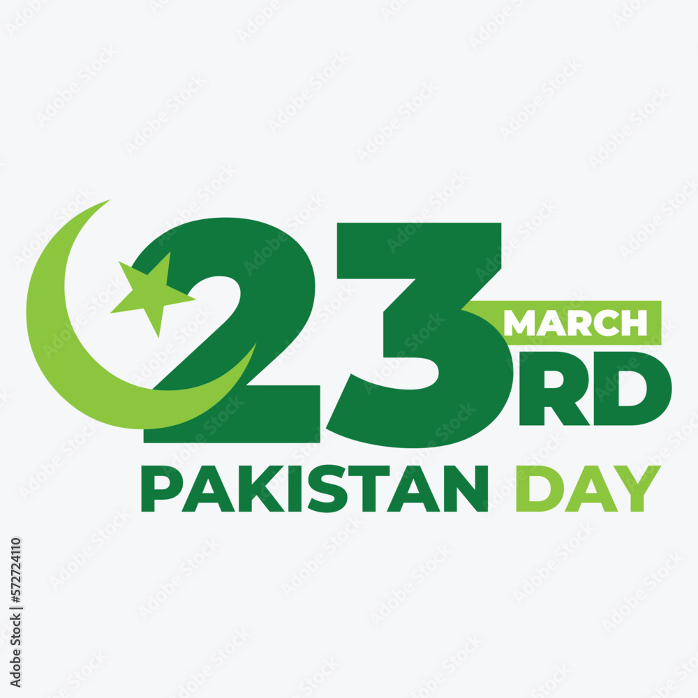 23rd March Pakistan Day Design Motivational Quote Concept vector ...