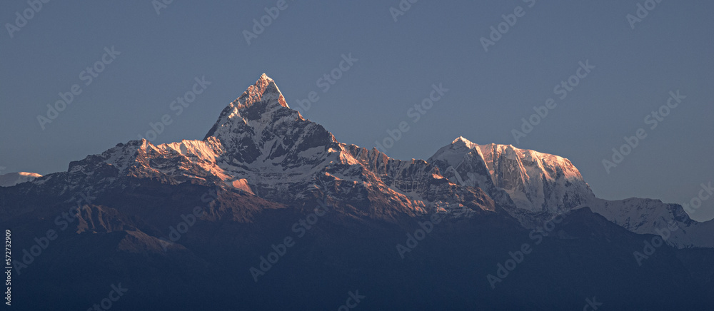 View of the Himalayan giants, Dhaulagiri mountain, Annapurna range and ...