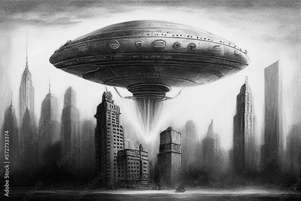 Ufo mothership invasion, alien sightning, extraterrestial spaceship ...