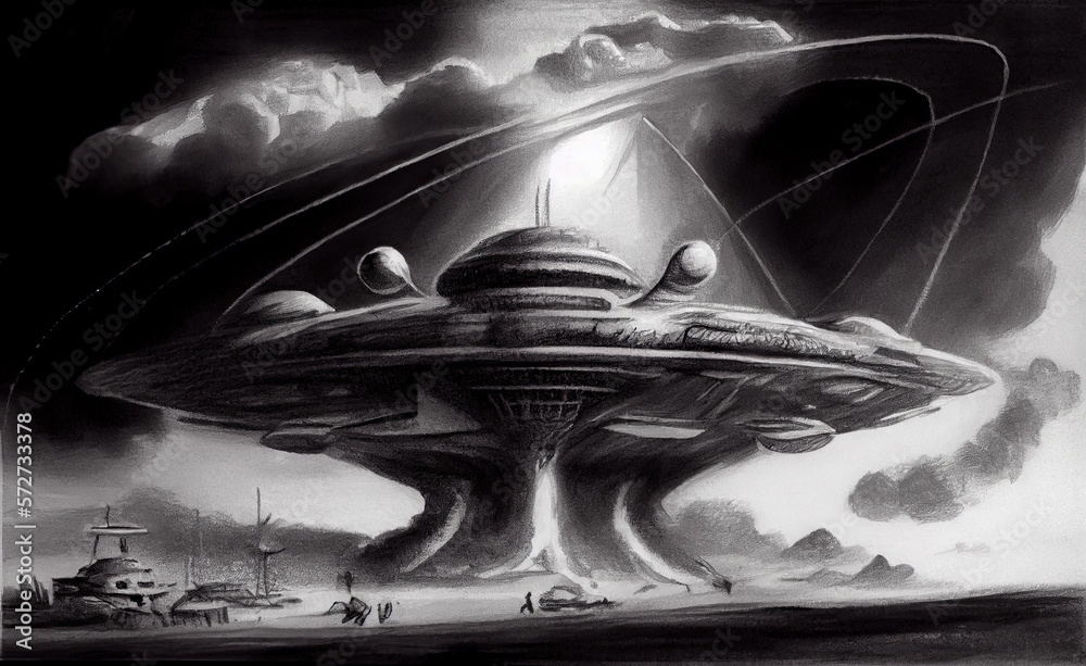 Ufo mothership invasion, alien sightning, extraterrestial spaceship ...