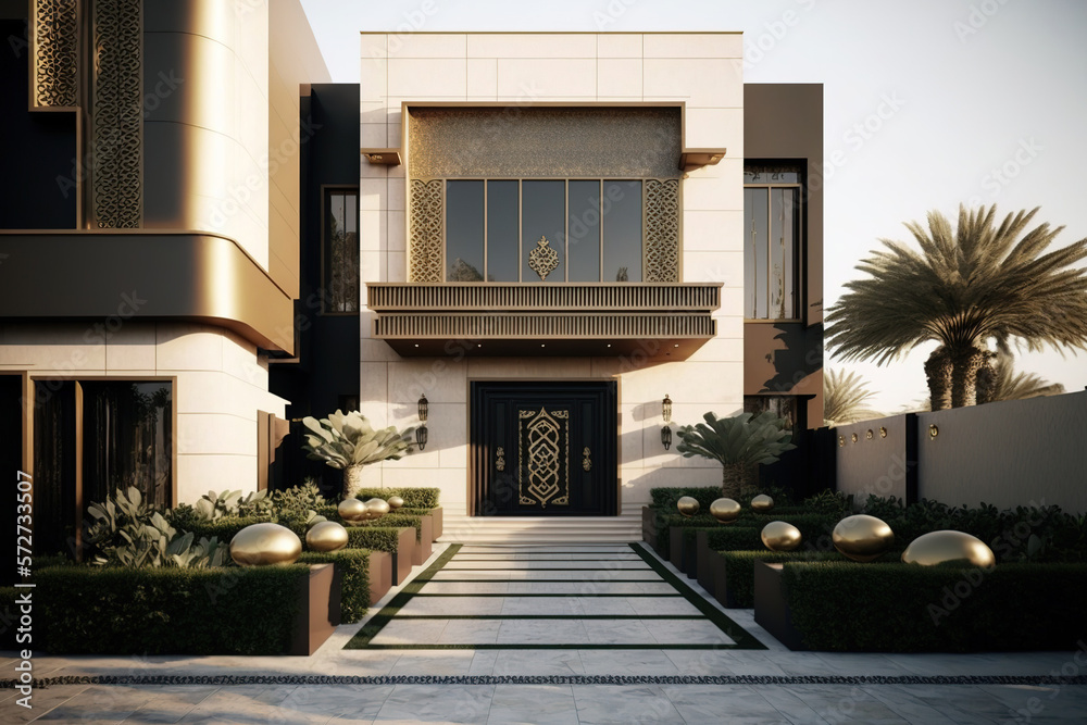 Saudi Arabian luxury home exterior, interior, and landscaping master ...