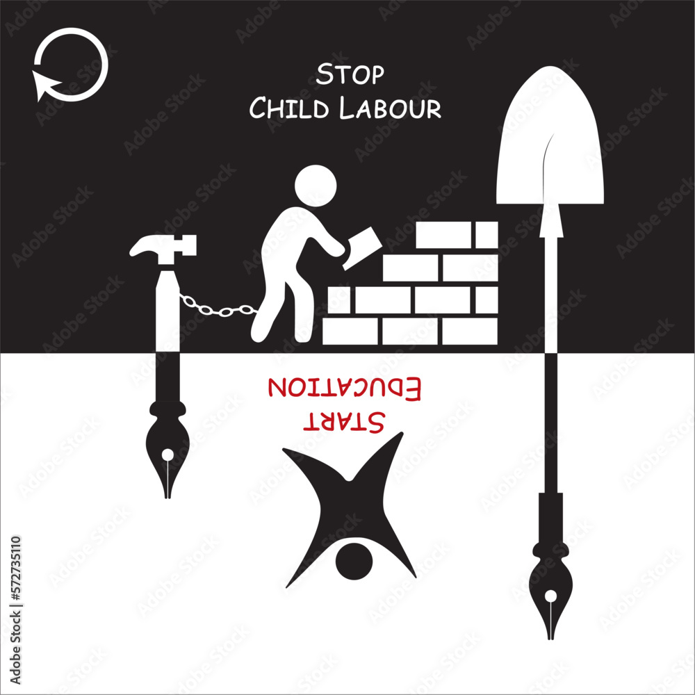 Child Labour Banner Design and Stop Child Labour Banner Design Stock ...
