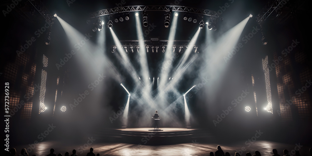 Microphone for singer music background with spot lighting. Concept ...