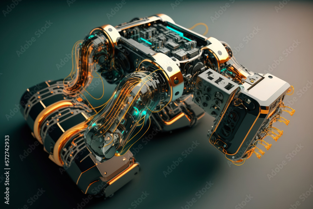 futuristic robotic arm with multiple joints and advanced sensors ...