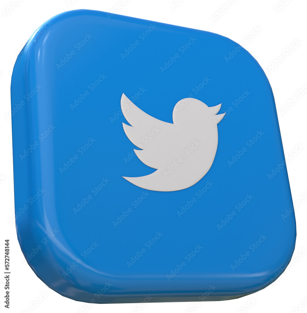 Isolated square badge with the logo of the app Twitter on transparent ...