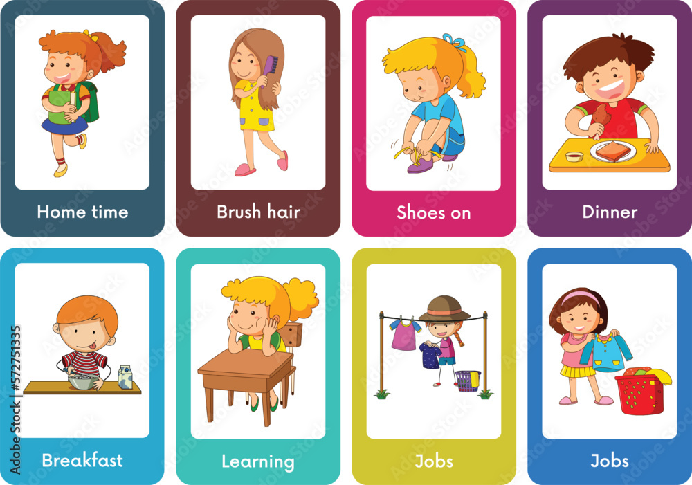 Visual scheduling flashcards, kids learning flashcards, Kindergarten ...