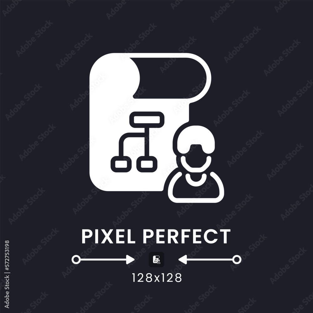 Project management white solid desktop icon. Teamwork time tracking ...