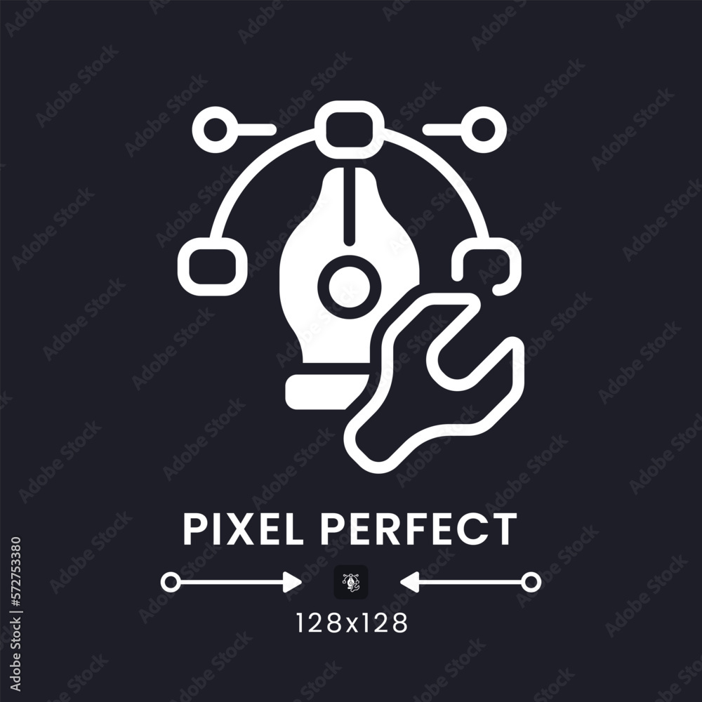 Design tools white solid desktop icon. Graphics software. Online ...