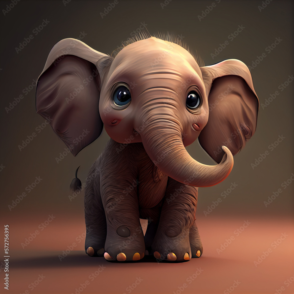 Cartoon elephant animation. Generative AI Stock Illustration | Adobe Stock