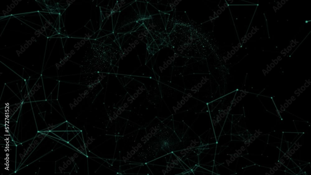 Vidéo Stock Digital Data Network. Big Data High Tech Background. Flying Through Plexus Data ...