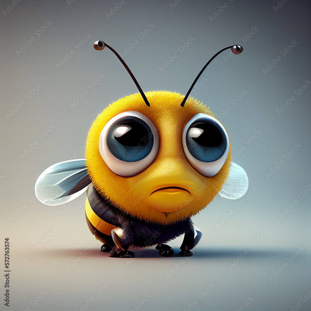 Cartoon Bee animation. Generative AI Stock Illustration | Adobe Stock
