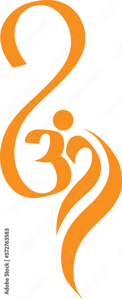 OM sign calligraphy Stock Vector | Adobe Stock