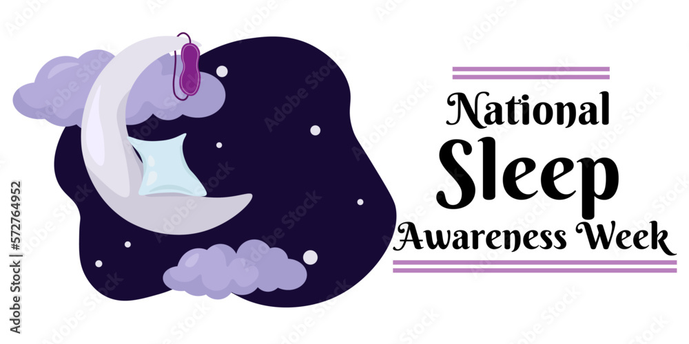 National Sleep Awareness Week, Horizontal banner design for theme ...