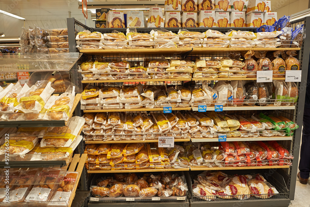 GENEVA, SWITZERLAND - CIRCA SEPTEMBER, 2015: interior shot of Migros ...