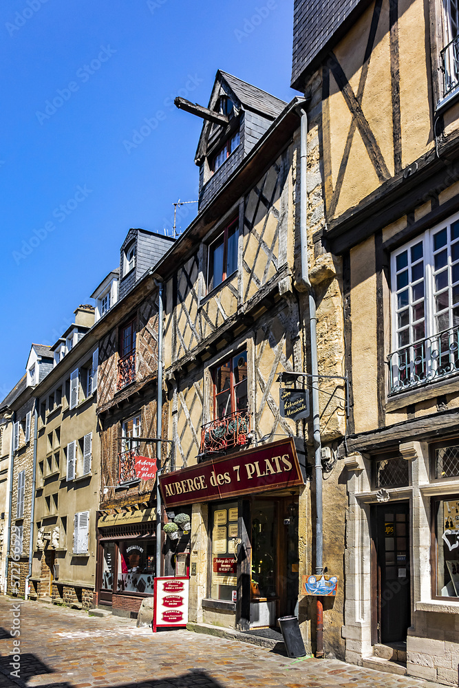 Medieval Street in ancient part of the French city Le Mans ...