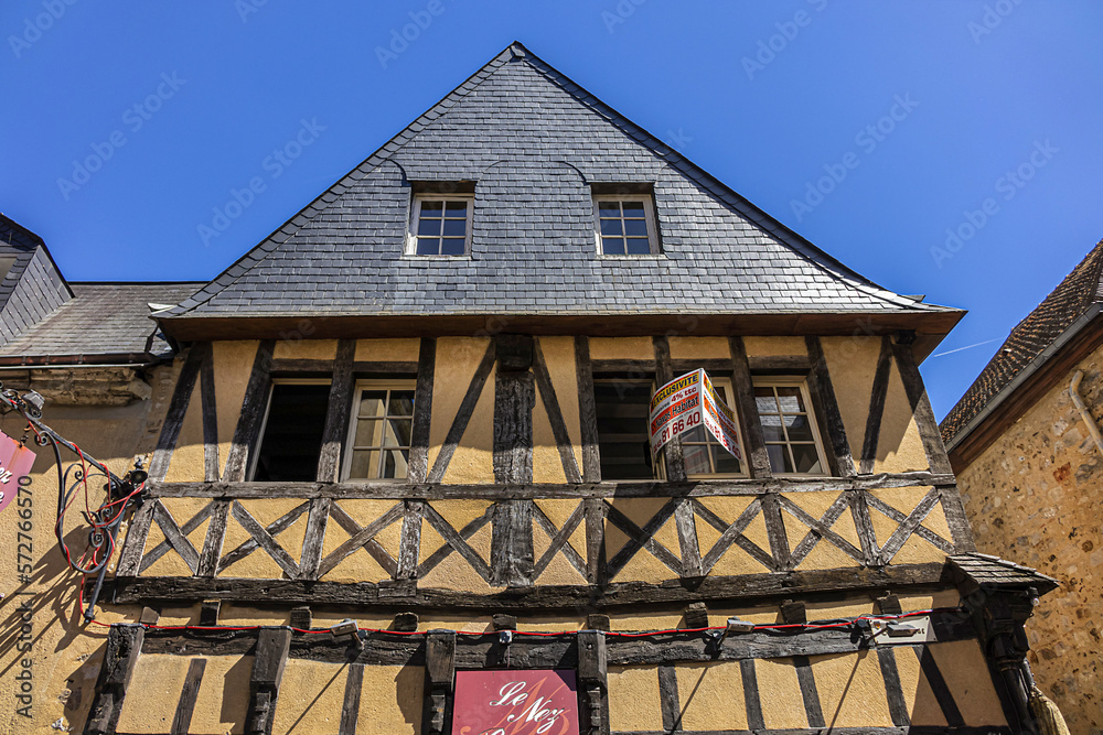 Medieval Street in ancient part of the French city Le Mans ...