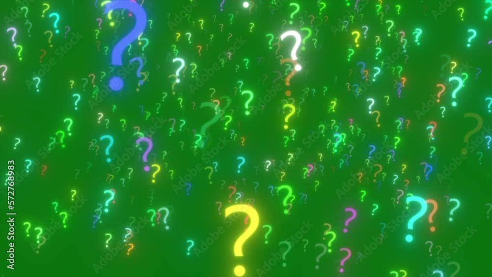 Question Mark Moving On Green Screen Camera Moving Forward Into ...