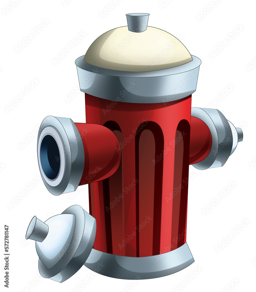 Cartoon city fireman hydrant - isolated - illustration for children ...