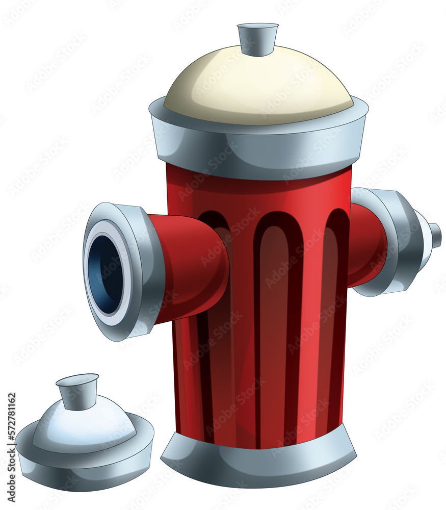 Cartoon city fireman hydrant - isolated - illustration for children ...