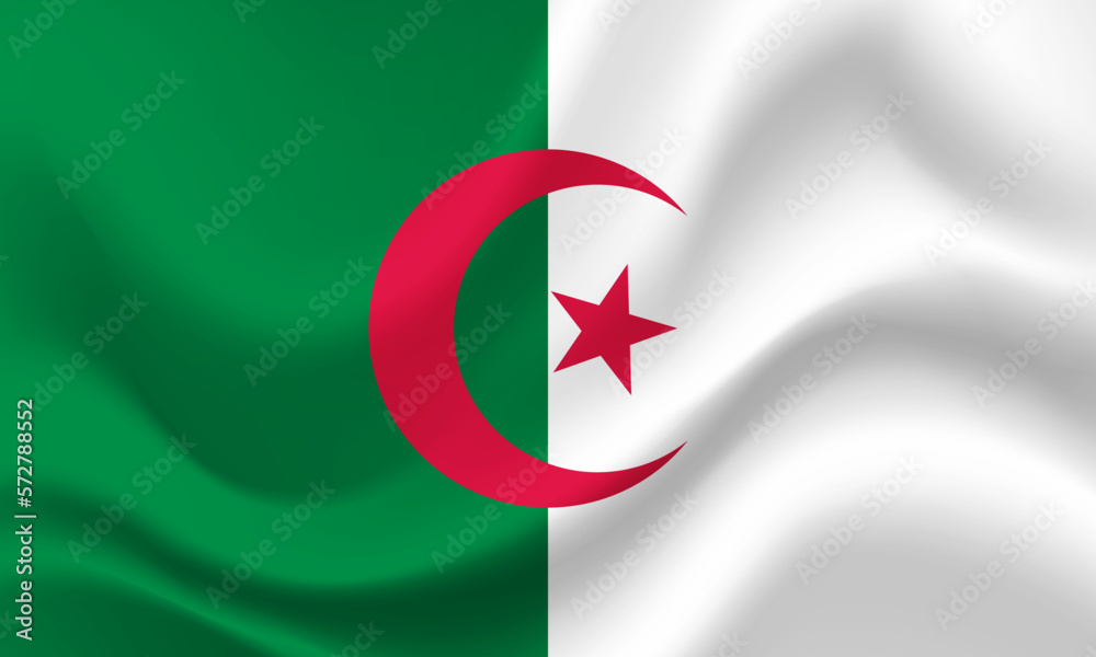 Flag of Algeria. Algeria flag illustration. Official colors and ...