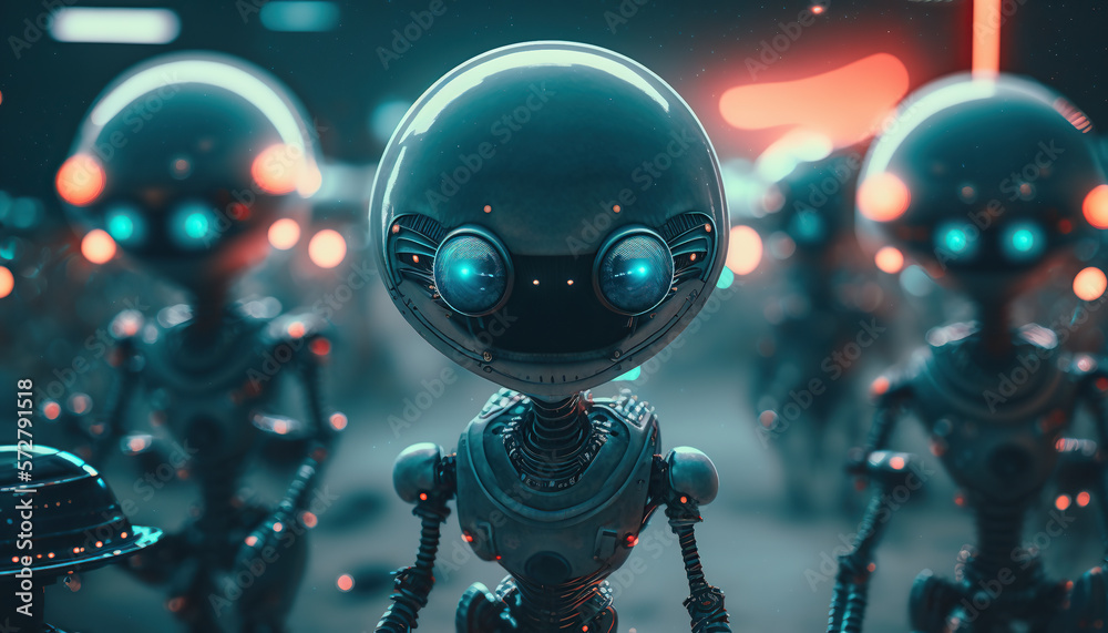 Aliens attack, retro futuristic. Fantasy Stock Illustration | Adobe Stock