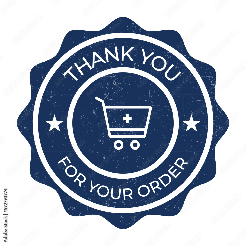 thank you for your order badge, seal, tag, label for retail, small shop ...