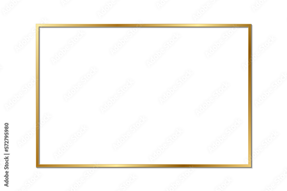 Gold shiny glowing vintage frame with shadows isolated on transparent ...