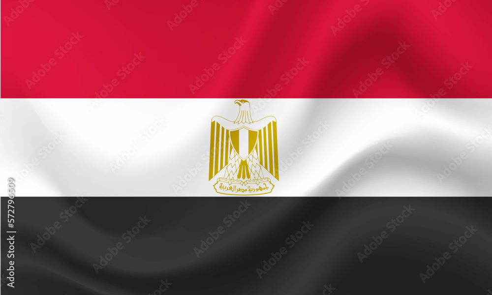 Flag of Egypt. Egyptian flag. Egypt flag illustration. Official colors ...