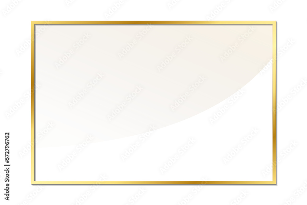 Gold shiny glowing vintage frame with shadows isolated on transparent ...