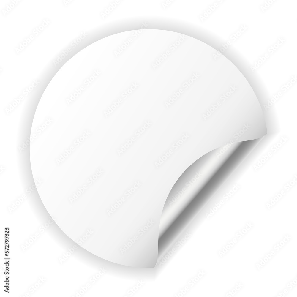 Sticker realistic template with sticker on transparent background ...