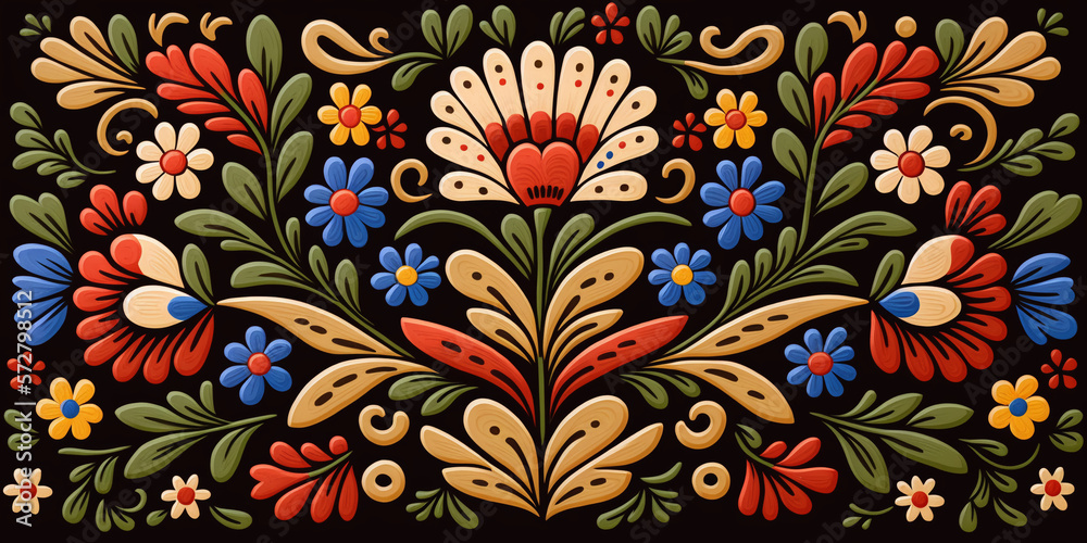 Traditional Polish Folk Art Wycinanki Pattern, Generative AI Stock ...